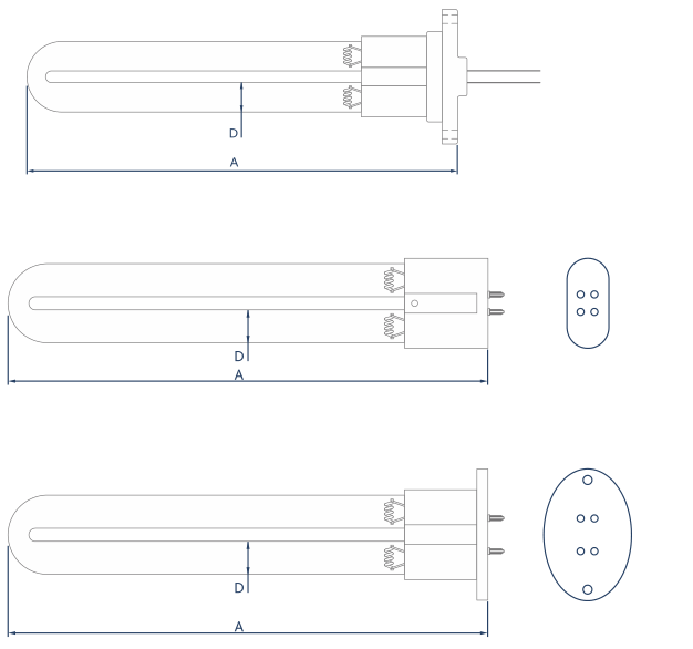 150W U shape 254nm 185nm Ultraviolet disinfection ozone UVC germicidal ...